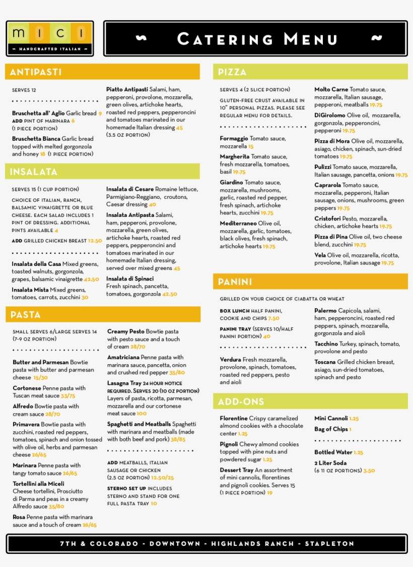 Catering Menu - Graphic Design PNG Image | Transparent PNG Free ...