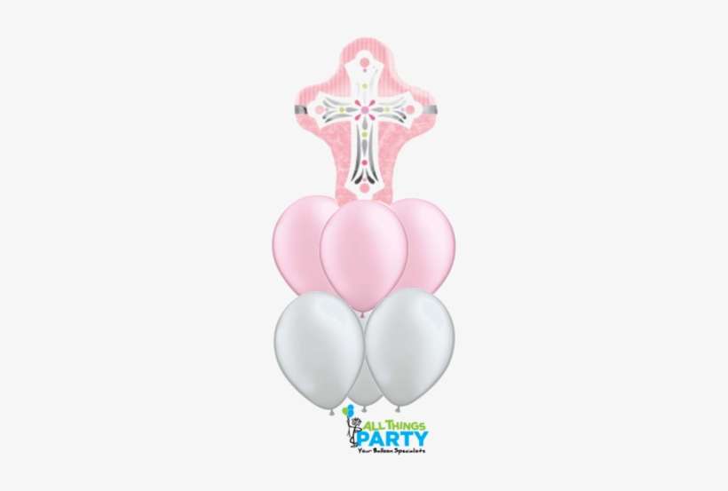 Download Baptism Christening Pink Cross Supershape Splendor - First ...