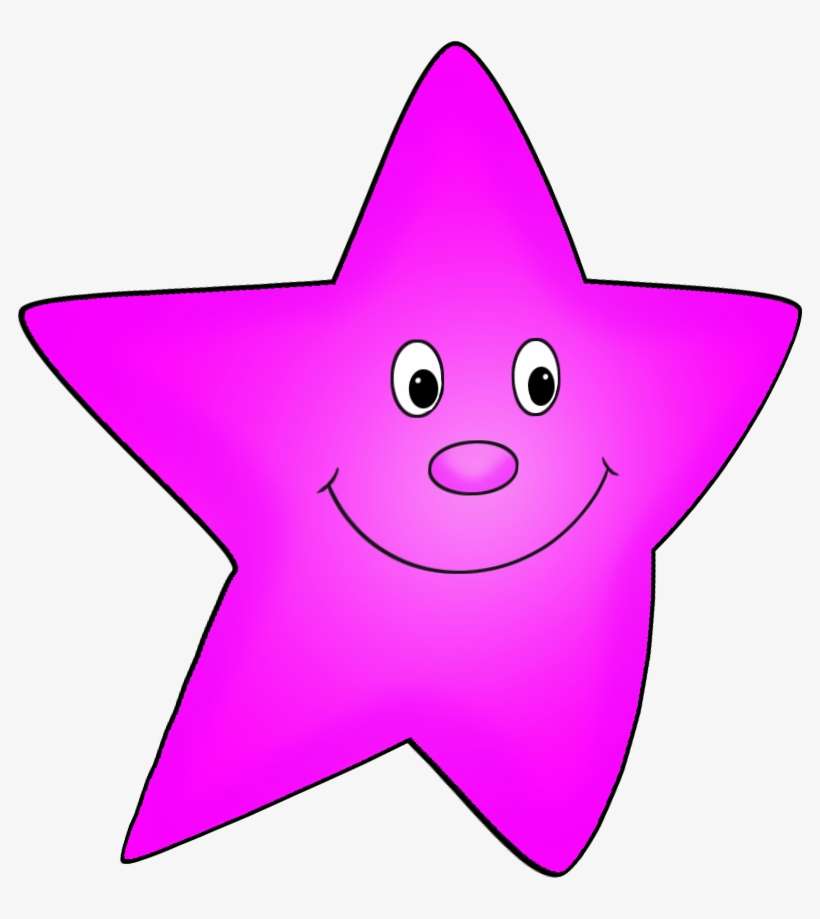 Pink Star Clipart Draw - Pink Smiling Star Clipart PNG Image ...
