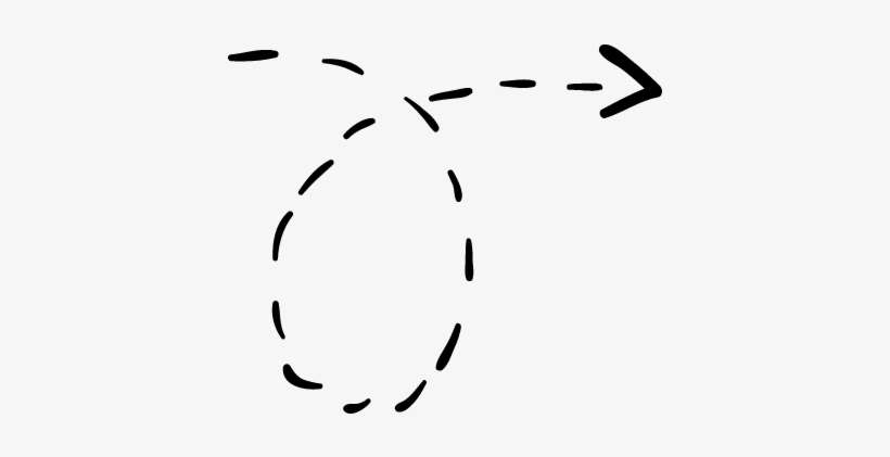Download Rotated Right Arrow With Broken Line Vector - Swirly Arrow Png ...