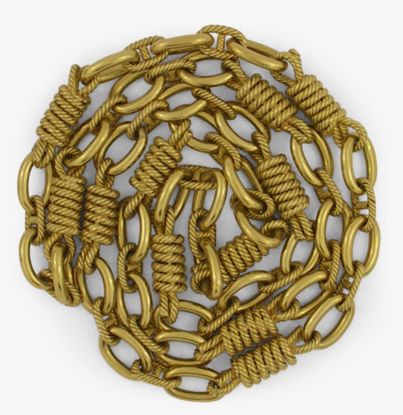 Rope Design And High Polished Long Gold Necklace Gold - Design PNG ...