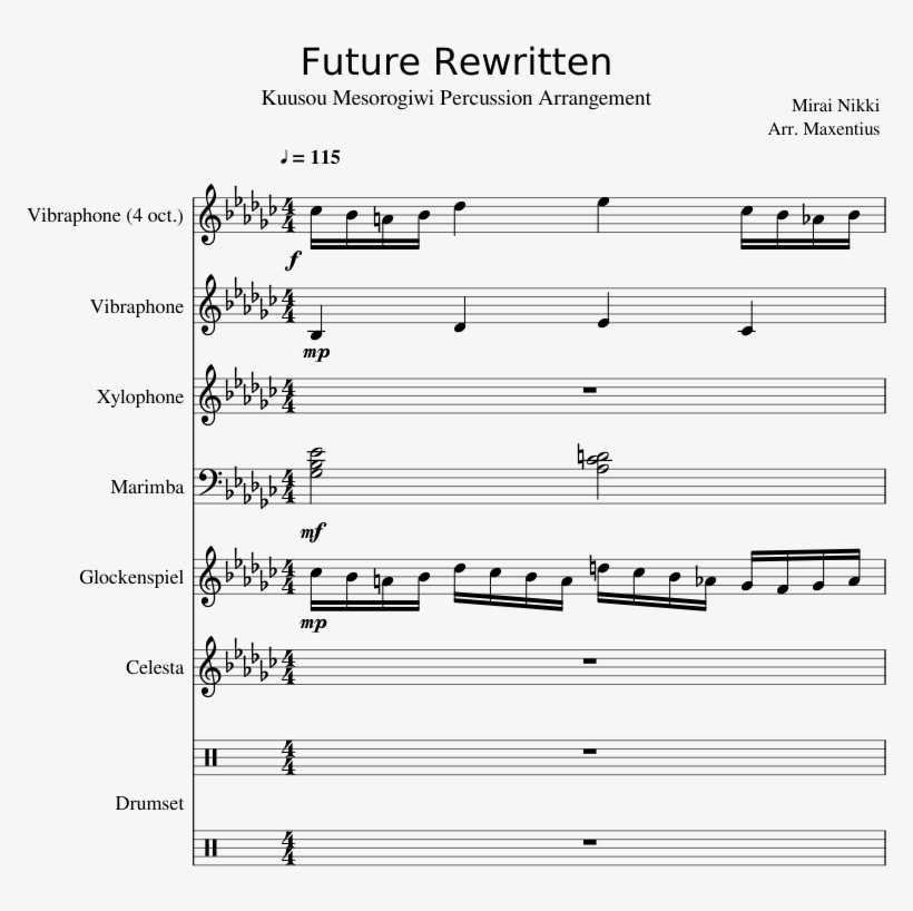 Future Rewritten [full] Sheet Music For Percussion PNG Image ...