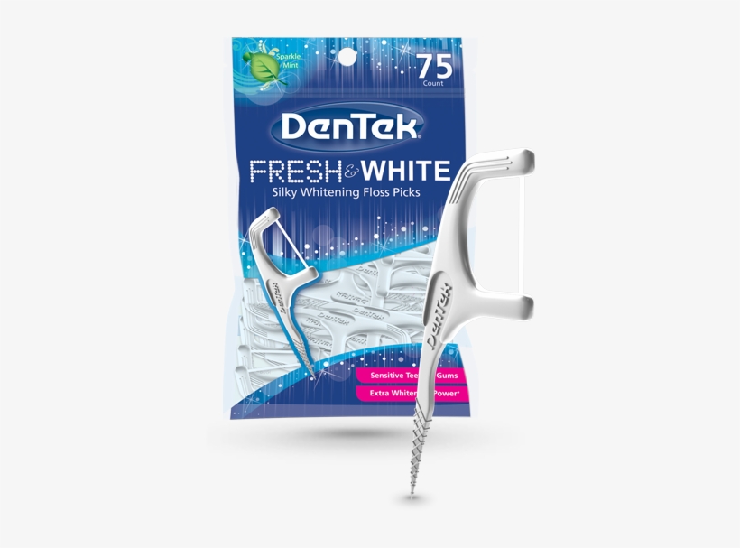 Dentek Fresh & White Sparkle Mint Silky Whitening Floss - Dentek Fresh ...