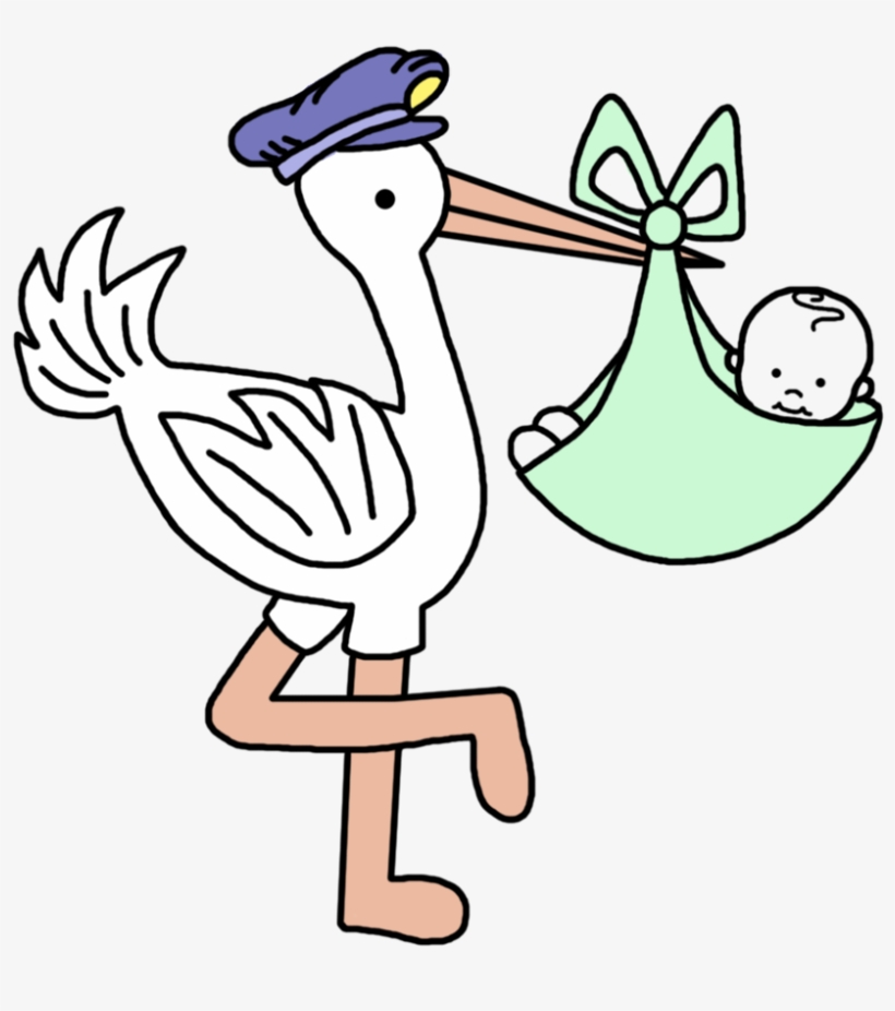 Stork Clipart Baby Diaper Bag - Stork Baby PNG Image | Transparent PNG ...