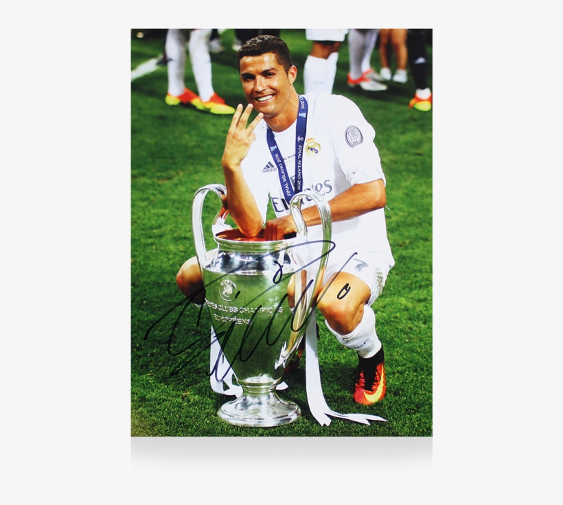 Cristiano Ronaldo Signed Real Madrid Photo - Winner Real Madrid Cr PNG ...