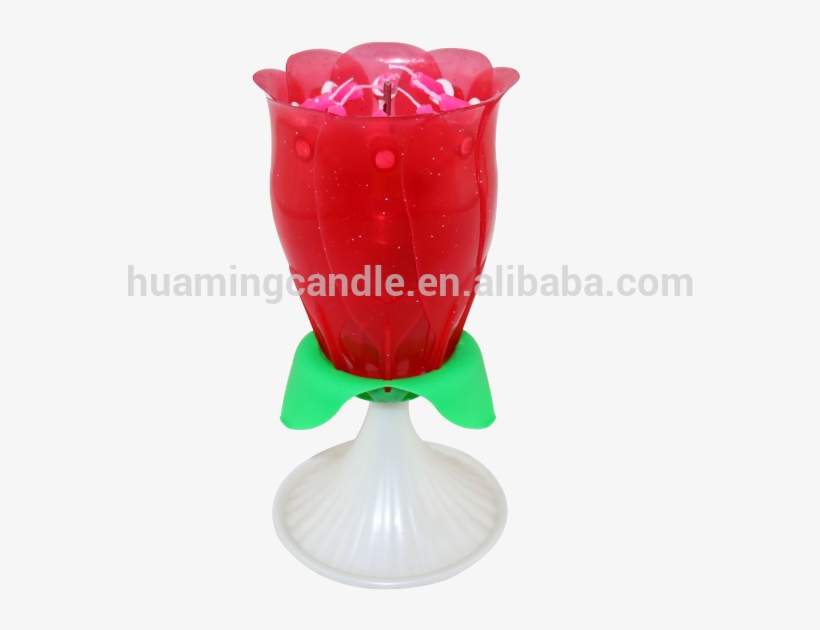 Rose Unrotate Flower Shape Music Birthday Candle - Wax PNG Image ...