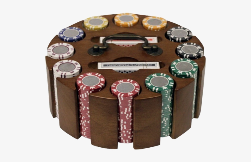 Coin Inlay Poker Chip Set With Caraousel - Poker Table PNG Image ...