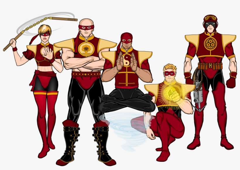 The "red Gang" - Heromachine 3 Power Rangers PNG Image | Transparent ...