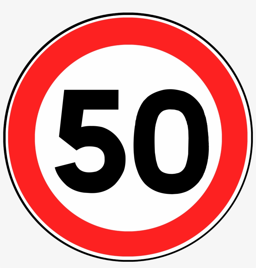 France Speed Limit 50 - Road Signs Speed Limit PNG Image | Transparent ...
