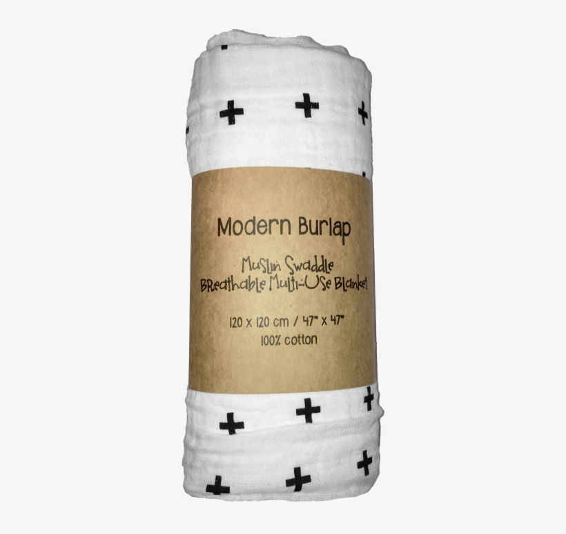 Modern Burlap Muslin Swaddle Swiss Cross PNG Image | Transparent PNG ...