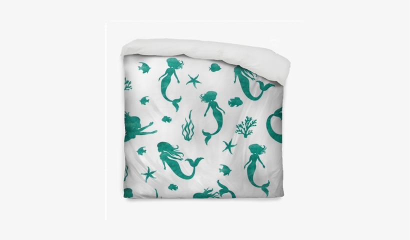 Seamless Watercolor Mermaid Pattern - Mermaid Pattern PNG Image ...