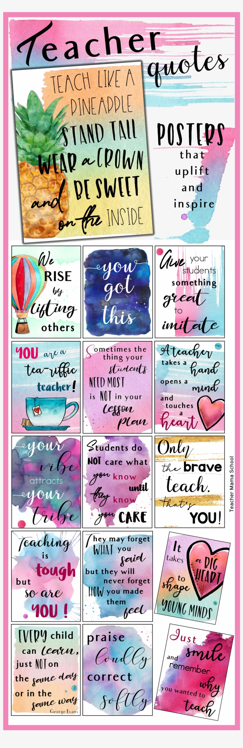 Teacher Quotes Posters To Uplift, Inspire And Motivate - Teacher PNG ...