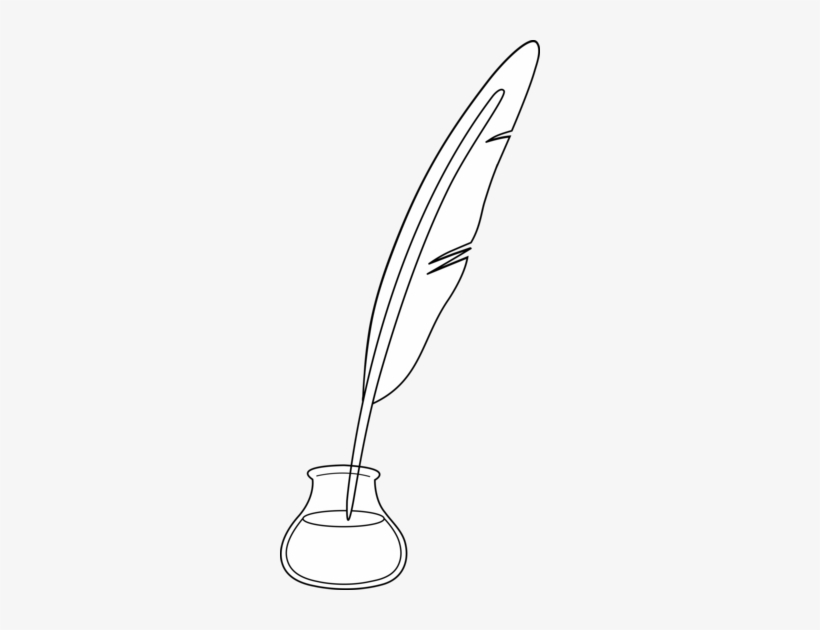 Quill Pen Line Art Free Clip - Feather Pen Line Art PNG Image ...
