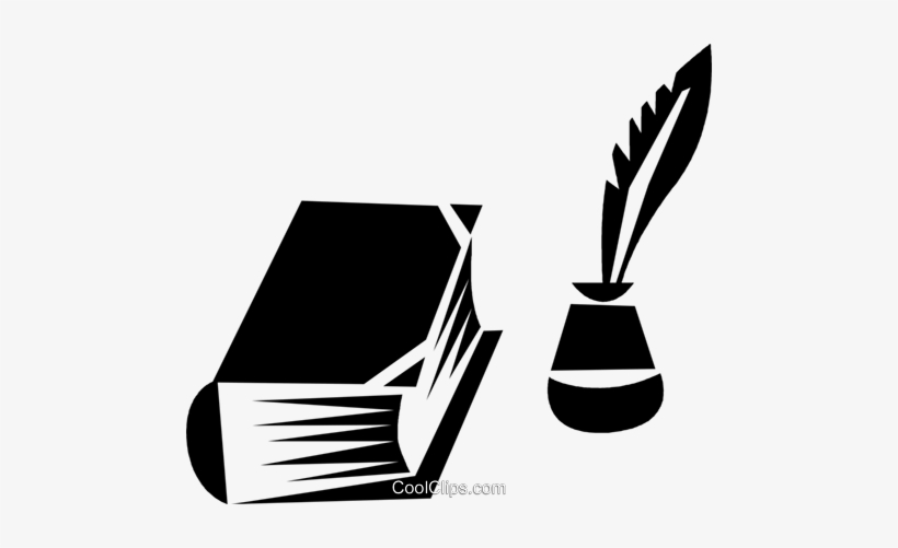 Book An Bottle Of Ink With A Feather Pen - Book And Pen Vector Png PNG ...