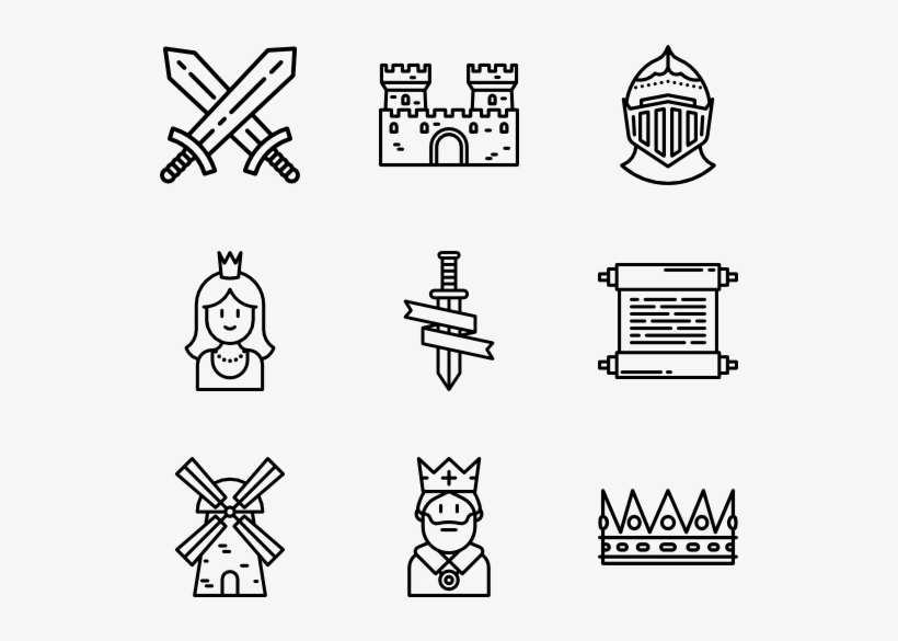 Medieval Icon Collection - Castle Icons PNG Image | Transparent PNG ...