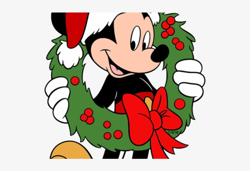 Mickey Mouse Clipart Wreath - Mickey Mouse Christmas Personalized Party ...