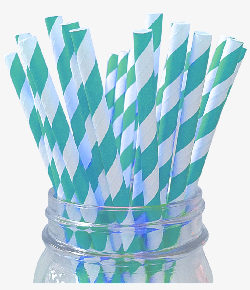 Aqua Striped 25pc Paper Straws - Paper Straws Black Stripes PNG Image ...