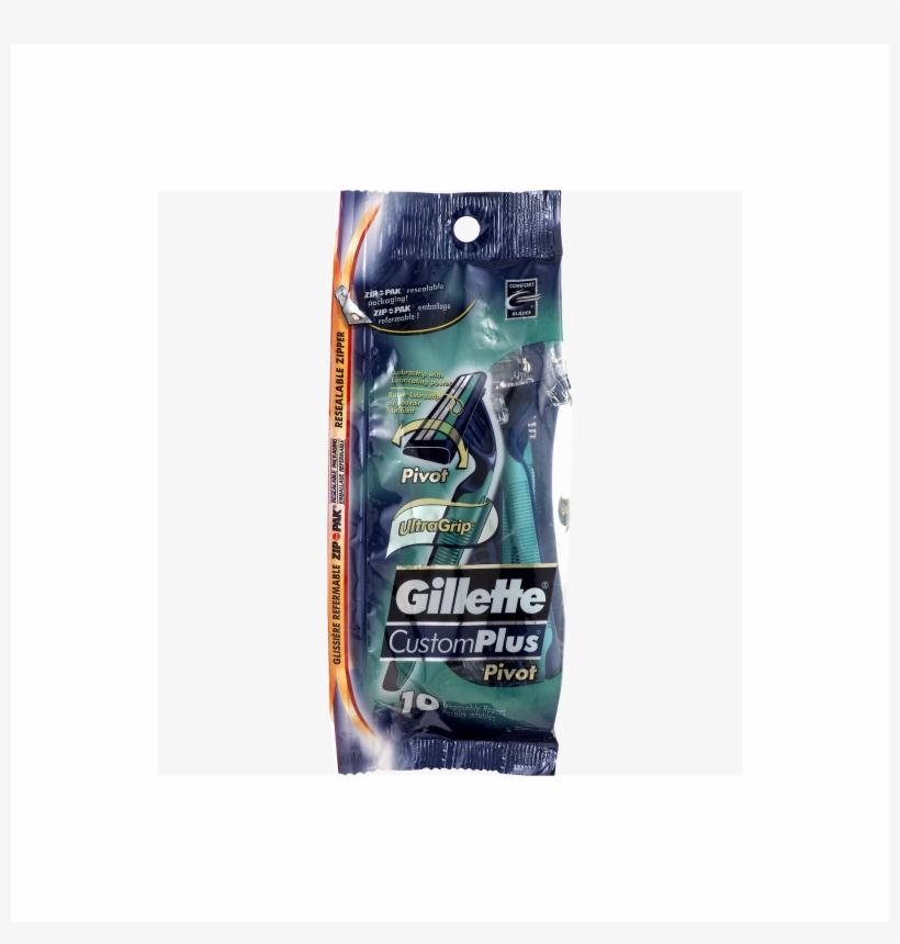 Gillette Custom Plus Disposable Razor 10 Count PNG Image | Transparent ...