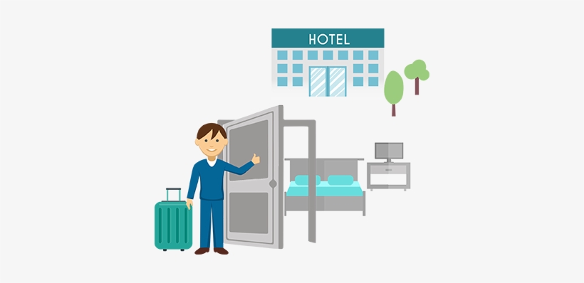 Illustration Of Self-checkout At A Hotel And Happy - Check In Hotel Png ...