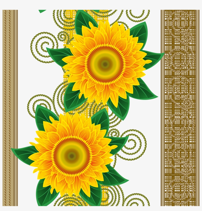 Download Common Sunflower Floating Pattern Transprent Png Free - Common ...