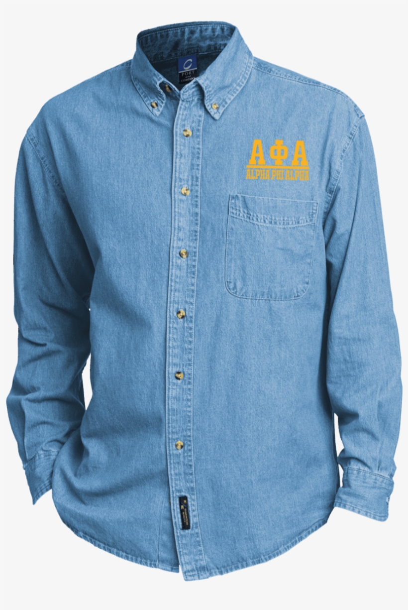 Alpha Phi Alpha Long Sleeve Denim Shirt - Shirt PNG Image | Transparent ...