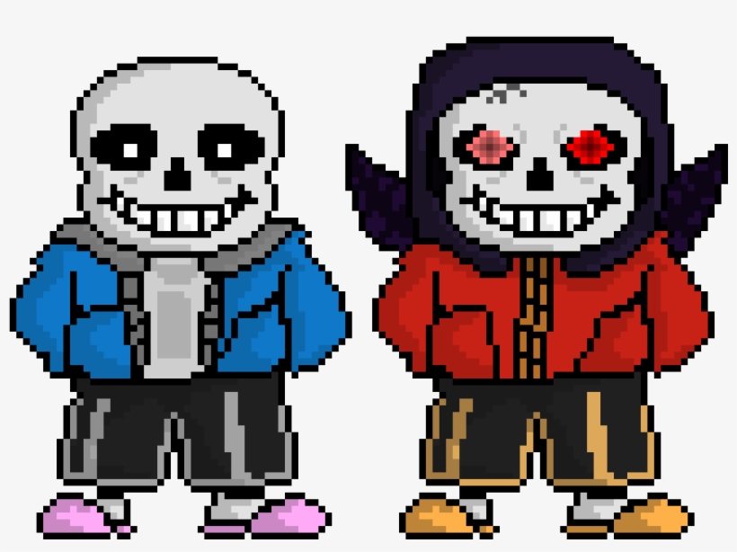 Download Undertale & Redtale Shaded - Sans Pixel Art | Transparent PNG ...