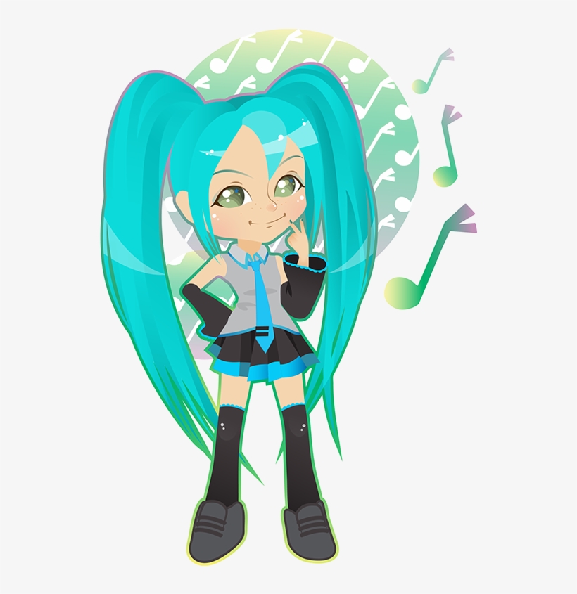 Download Mini Miku Drawing By Victoria Landeira - Mini | Transparent ...