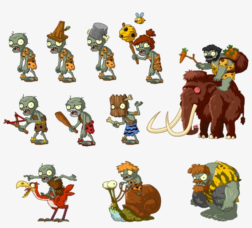 Primitive Zombies - Plants Vs Zombies Caveman PNG Image | Transparent ...