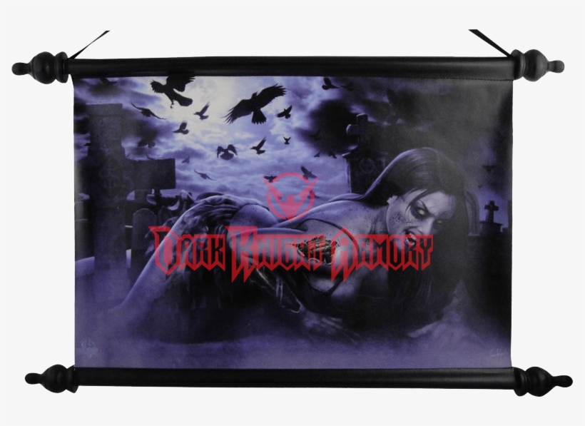 Graveyard Zombie Girl Art Scroll - Zombie Girl Art Scroll PNG Image ...