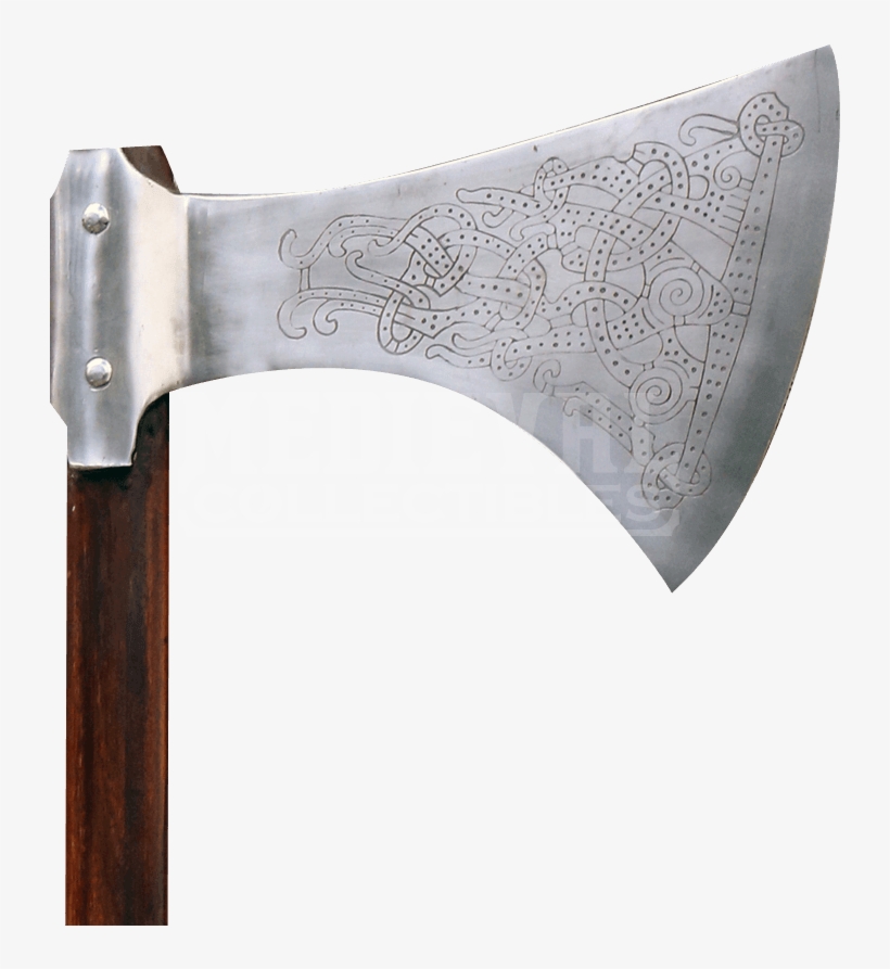 Two Handed Viking Battle Axe - Deepeeka Etched Viking Axe PNG Image ...