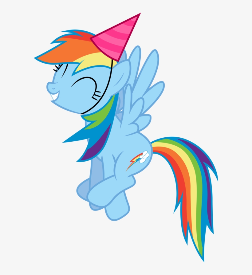 Party Hat Dash By Stillfire On Clipart Library - Rainbow Dash With ...