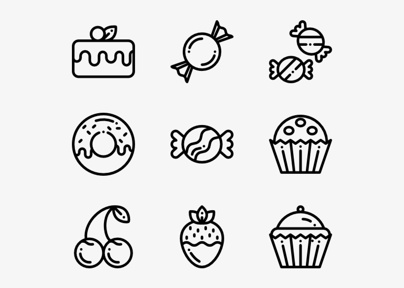 Sweets And Candies - Hand Drawn Icons Png PNG Image | Transparent PNG ...