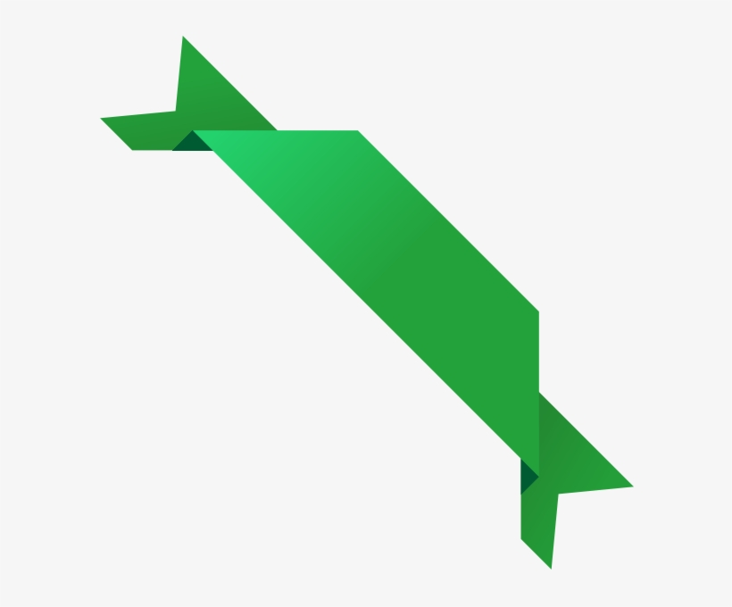 Corner Ribbon03 Green - Green Ribbon Vector Png PNG Image | Transparent ...