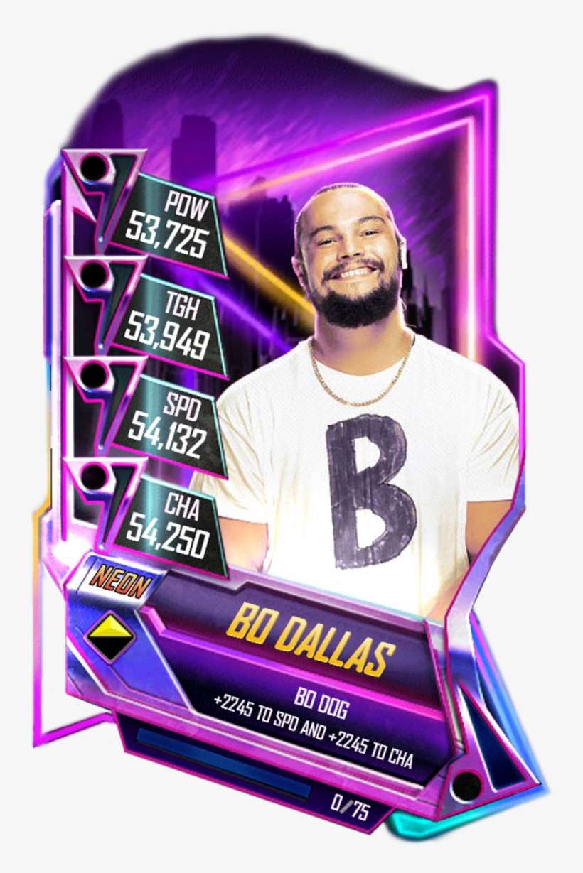 Bo Dallas - Neon Card Wwe Supercard PNG Image | Transparent PNG Free ...