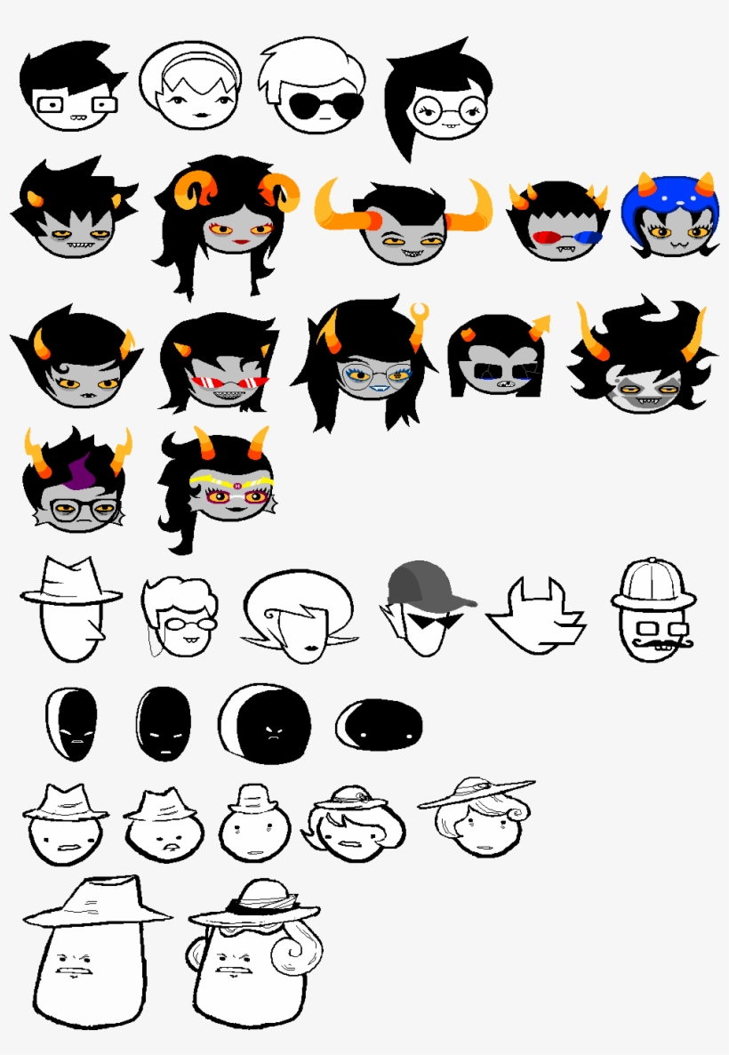 38kib, 1000x1400, 1irxu - Homestuck Heads PNG Image | Transparent PNG ...