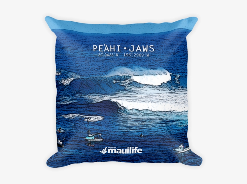 The Mauilife Pe'ahi / Jaws "surf Scene" Square Pillow - Cushion PNG ...