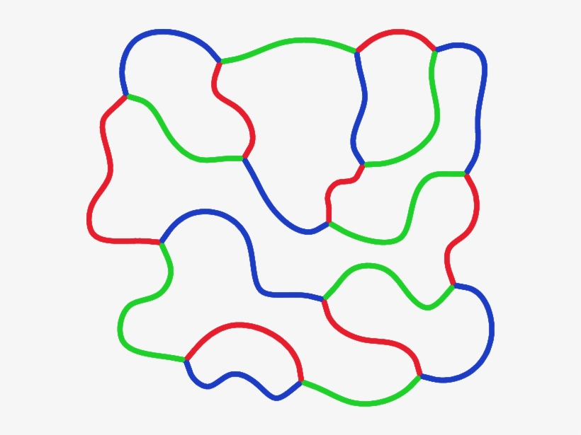 Colored Path Lines Intersect At Nodes, Three At A Time PNG Image ...