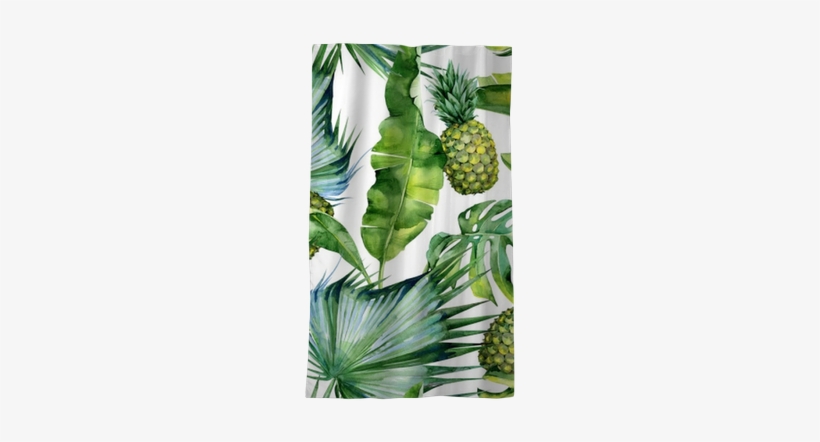 Seamless Watercolor Illustration Of Tropical Leaves - Malloom Pillow ...