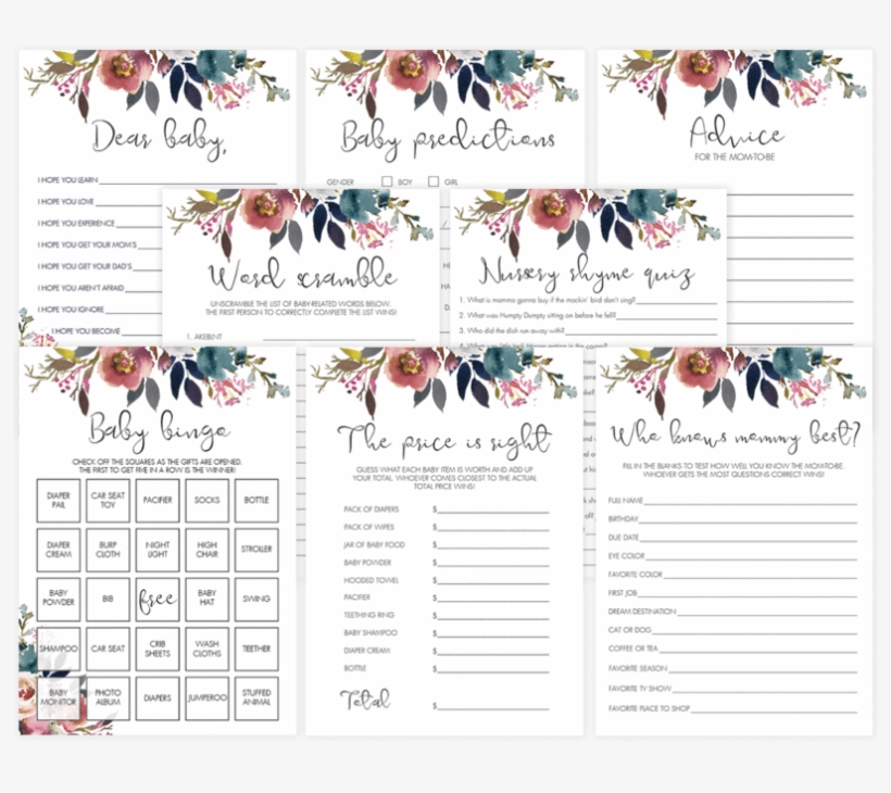 Paper & Party Supplies Party Games Baby Shower Games-Floral Shower ...