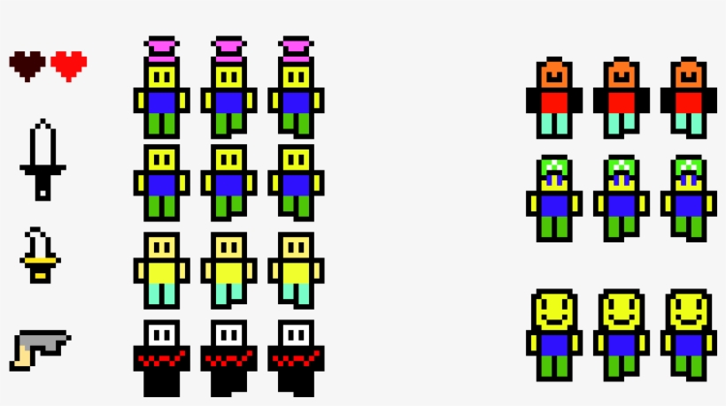 Download Roblox Classic Characters In Pixels | Transparent PNG Download ...