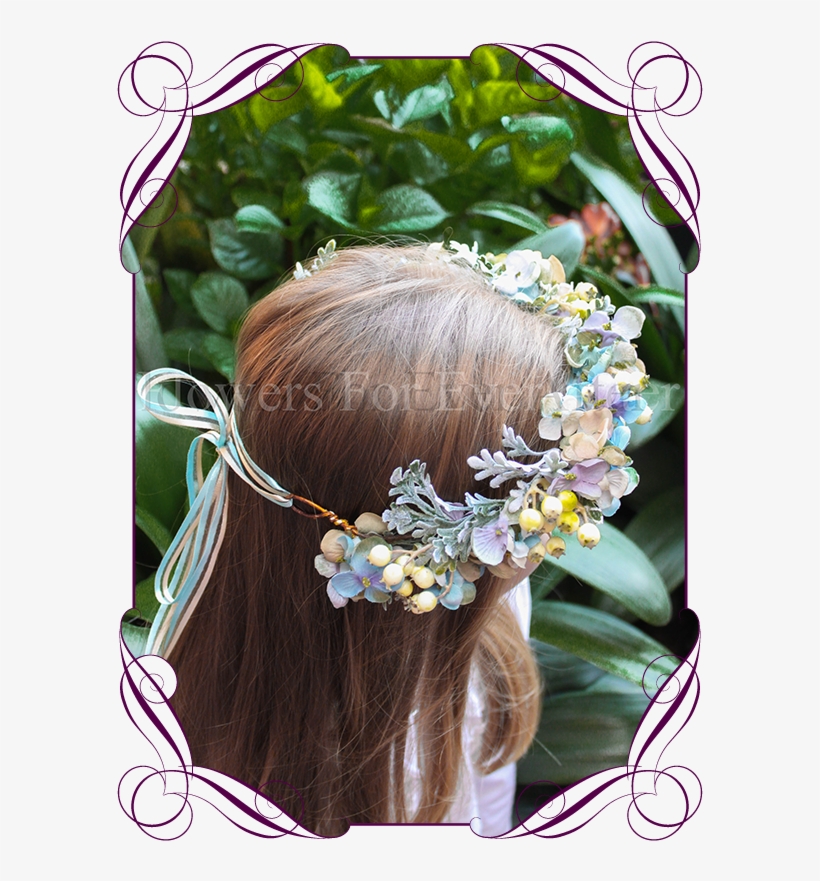 Whimsical Garden Style Flower Girl Floral Hair Crown - Flower PNG Image ...