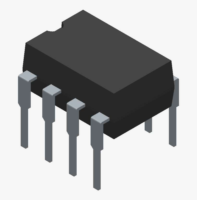 Lm358p - Texas Instruments - 3d Model - Dual In Line - Transistor 8pin ...