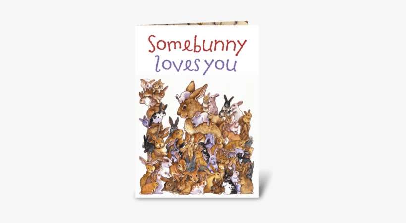 Somebunny Loves You Greeting Card - Giclee Painting: Edelson's Bunnies ...