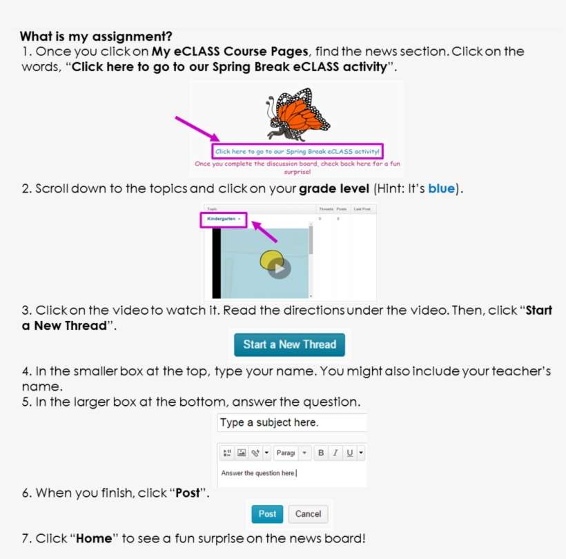 Spring Break Eclass Instructions PNG Image | Transparent PNG Free ...