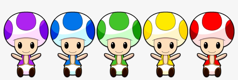Mario Toads Dolls All Colors By Nekonxra PNG Image | Transparent PNG ...