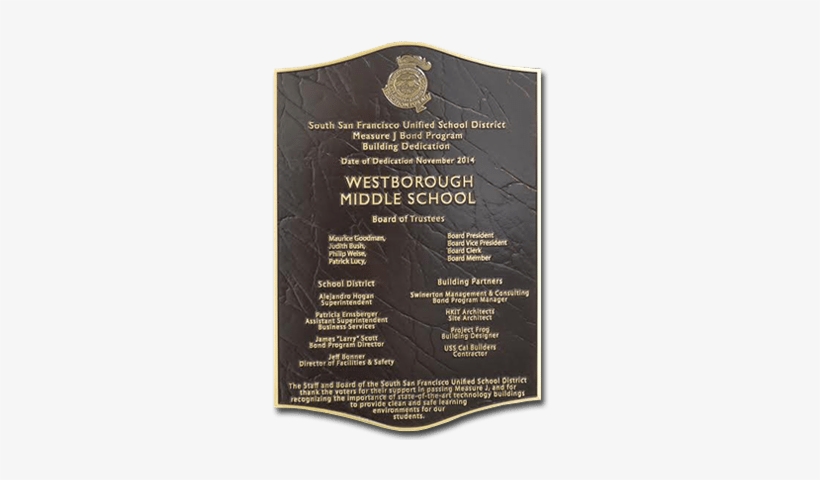 School Dedication Plaques - Commemorative Plaque PNG Image ...