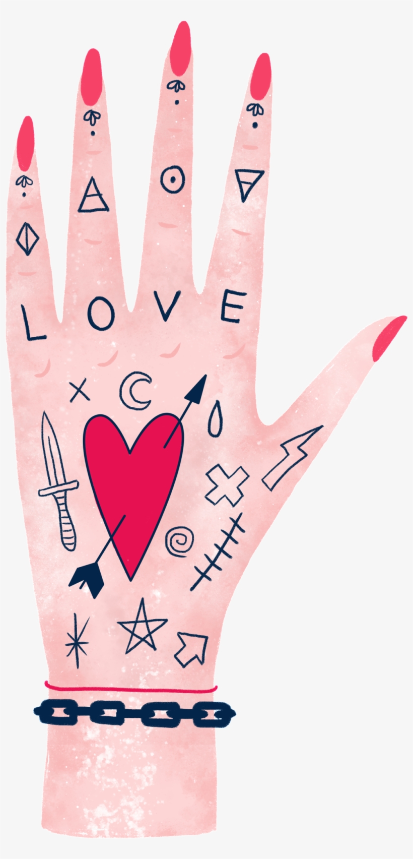 Harajuku Wind Tattoo Hand-painted Transparent Material - Cartoon PNG ...