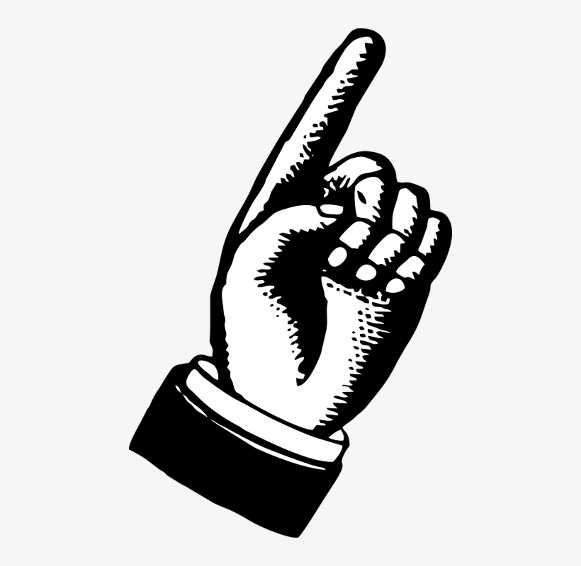 Pointing Finger, Pointing Hand, Vintage Advert - Sensor PNG Image ...