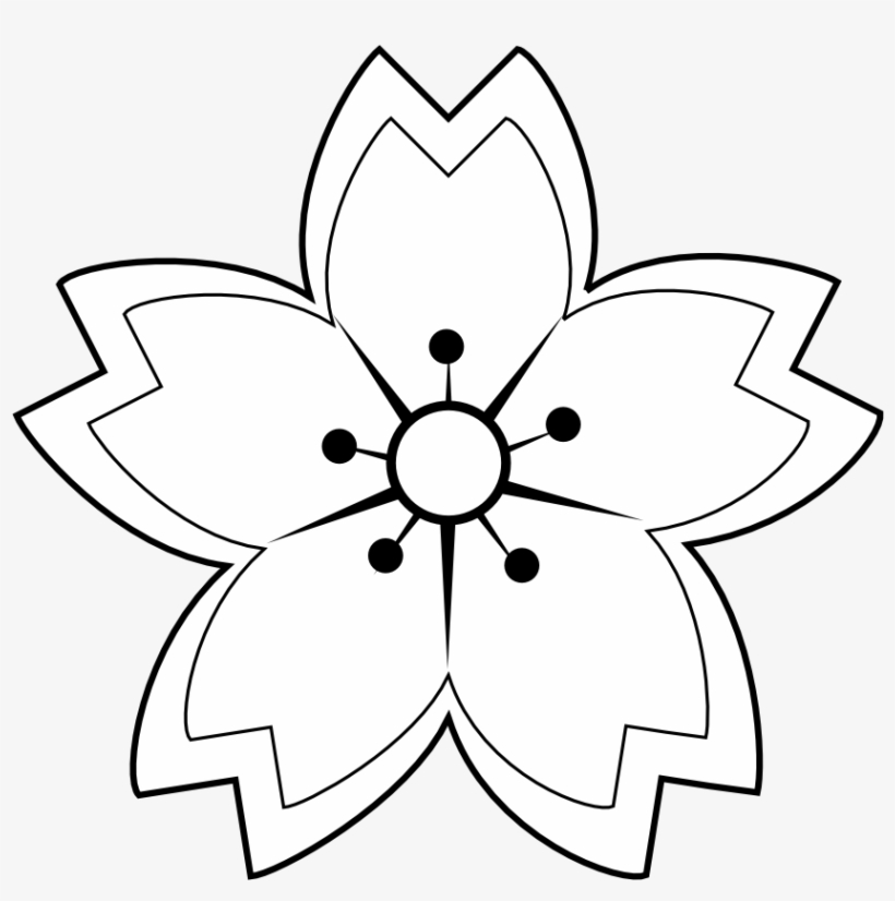 Clipart Info - Sakura Flower Line Art PNG Image | Transparent PNG Free ...