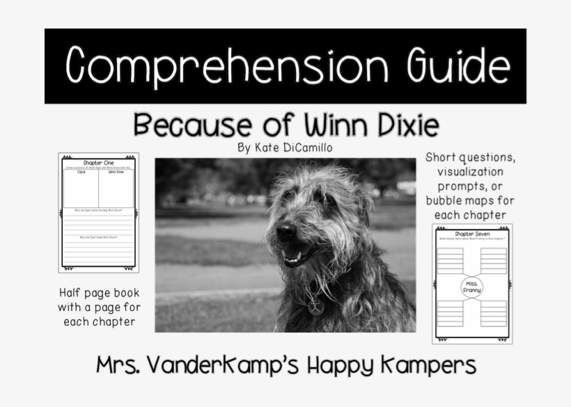"because Of Winn-dixie" By Kate Dicamillo Comprehension PNG Image ...
